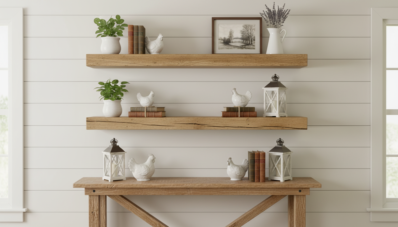 Planed and Sanded Reclaimed Barn Wood Wall Shelves - 3x5 – Modern ...